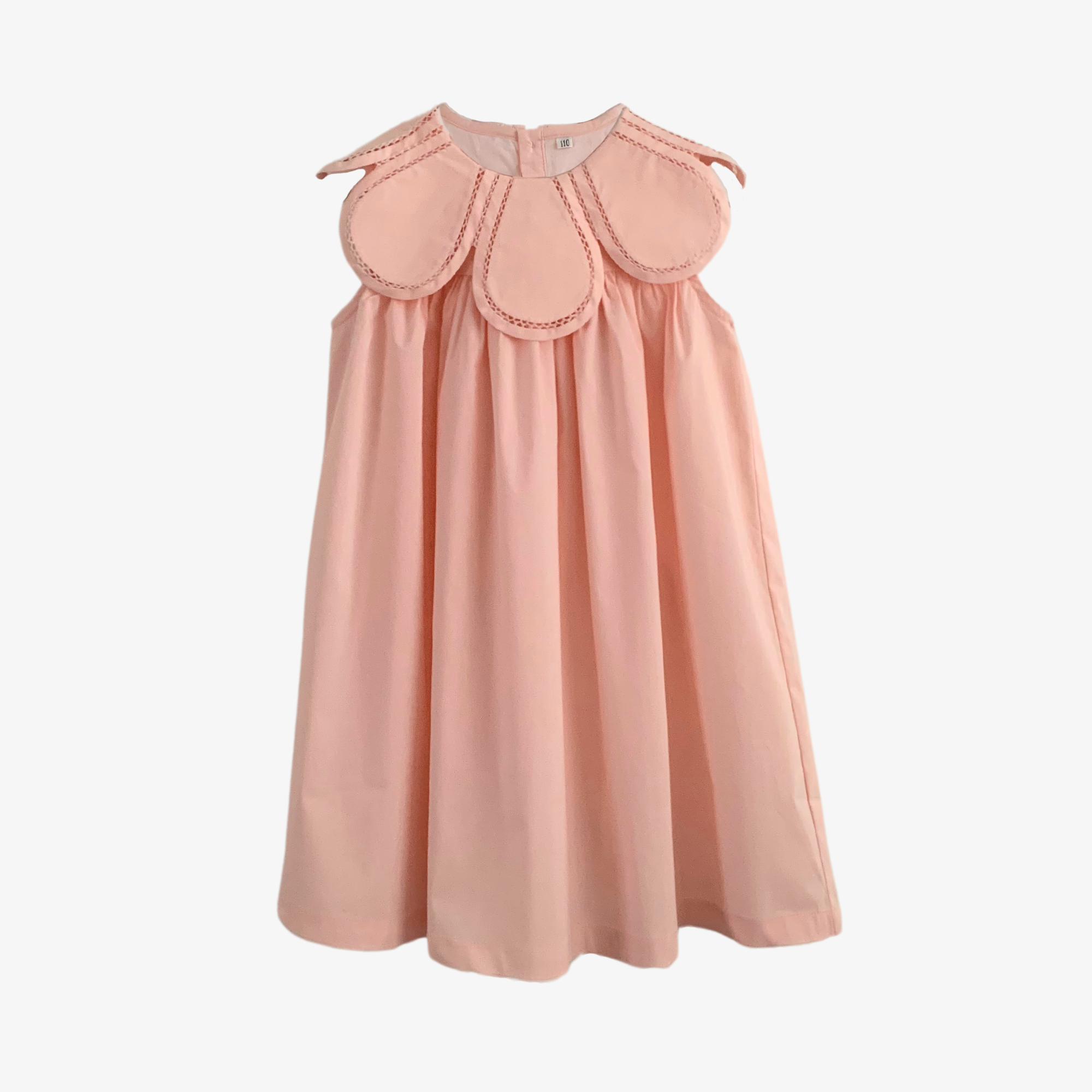 Girls Flower Petal Collar Dress – The Vintage Teddy